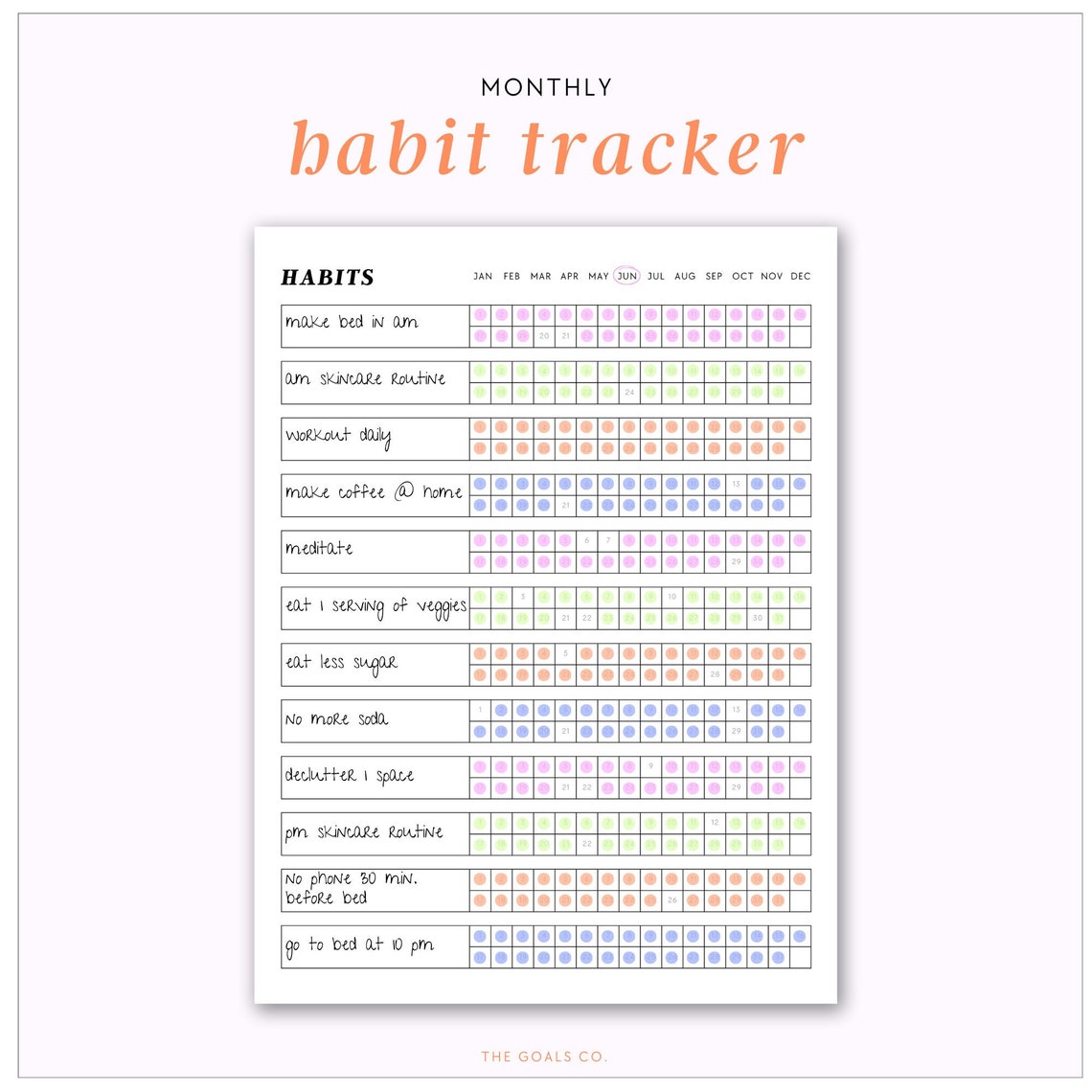 Habit Tracker Printable | Goal Tracker | Monthly Habit Tracker ...