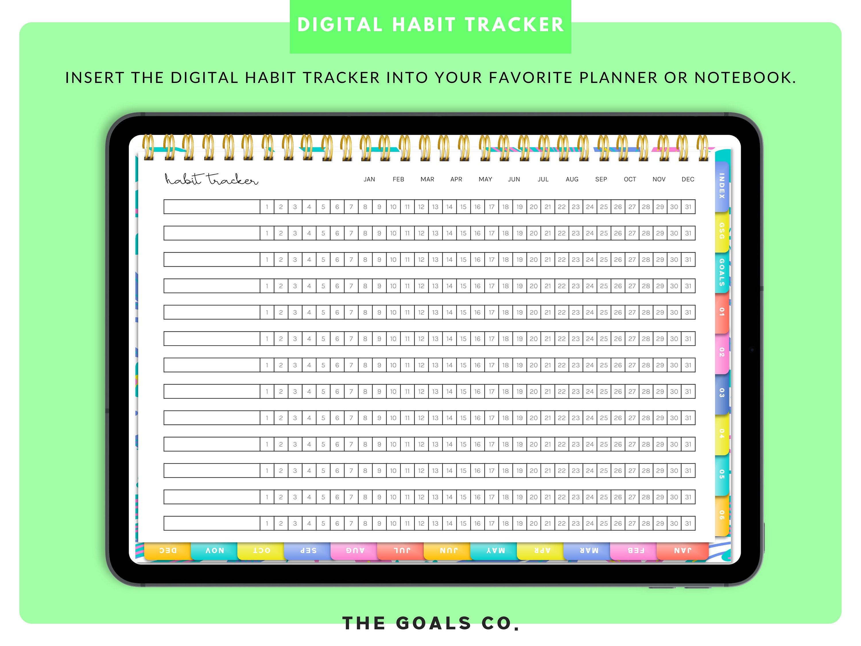 Habit Tracker Printable Habit Tracker iPad Digital Habit - Etsy Ireland