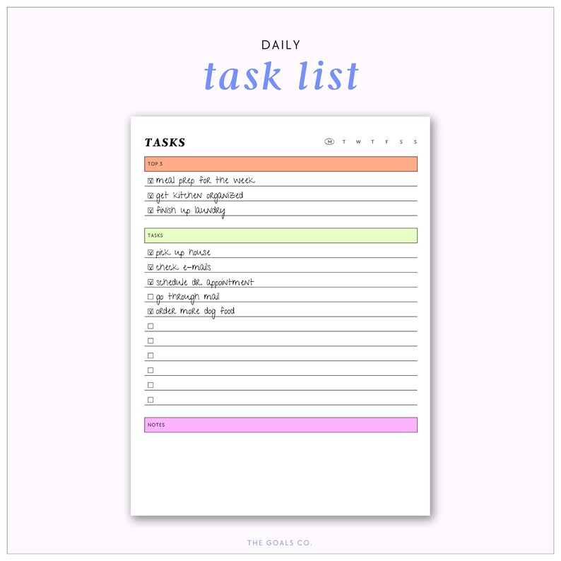 Daily Task List | Task List | Task List Printable | Digital Task List ...