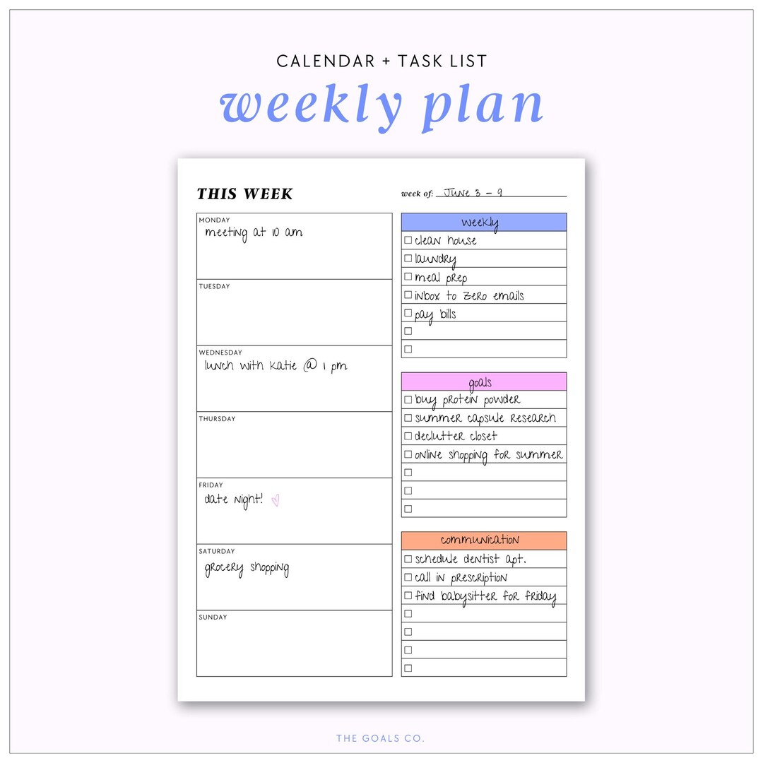 Weekly Planner | Weekly Planner Printable | Week Planner | 2025 Weekly ...