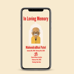 Hindu Funeral Announcement I Foldable Hindu Funeral Program I Indian ...