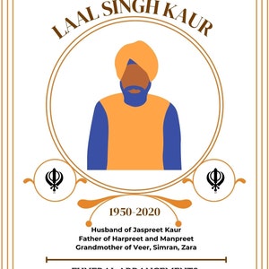 Sikh Asian I Indian Sikh Punjabi Funeral Program I Digital Can Be Sent ...