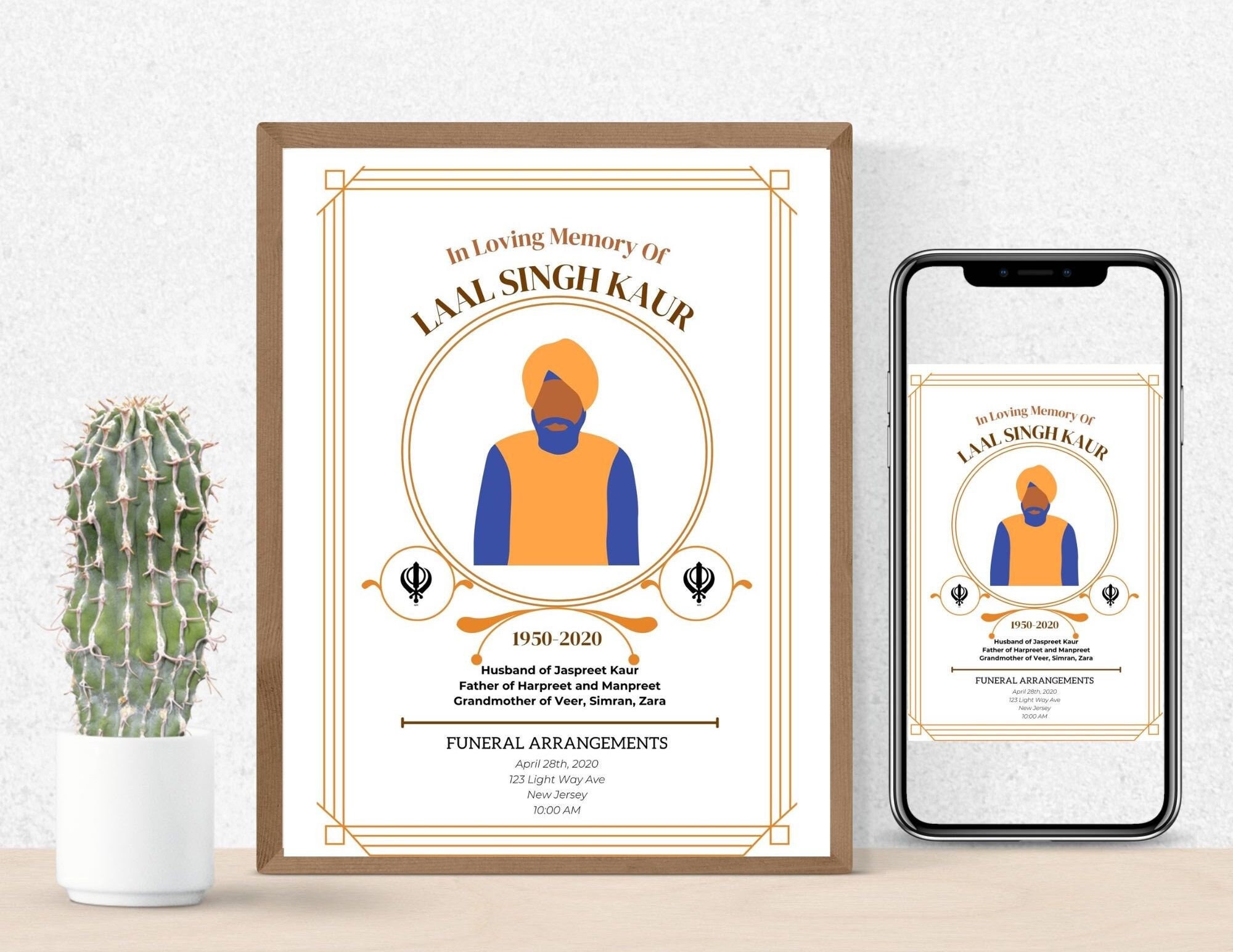 Sikh Asian I Indian Sikh Punjabi Funeral Program I Digital Can Be Sent ...