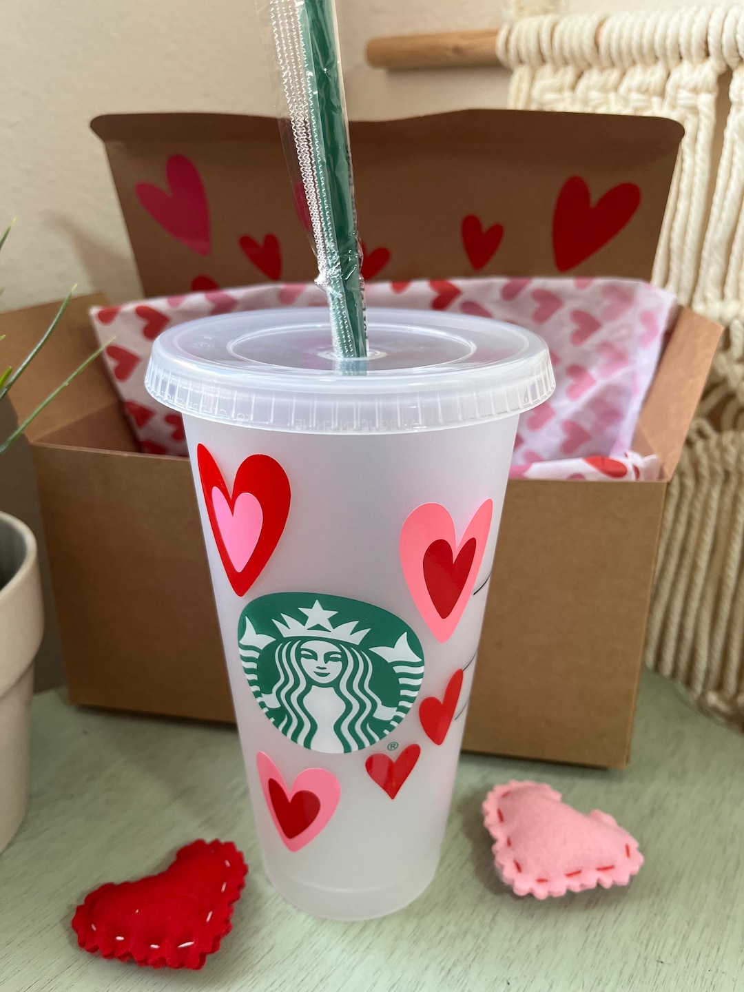 Personalized Valentine's Day Cup. Valentine's Cold Cup. 24 Oz Hearts ...