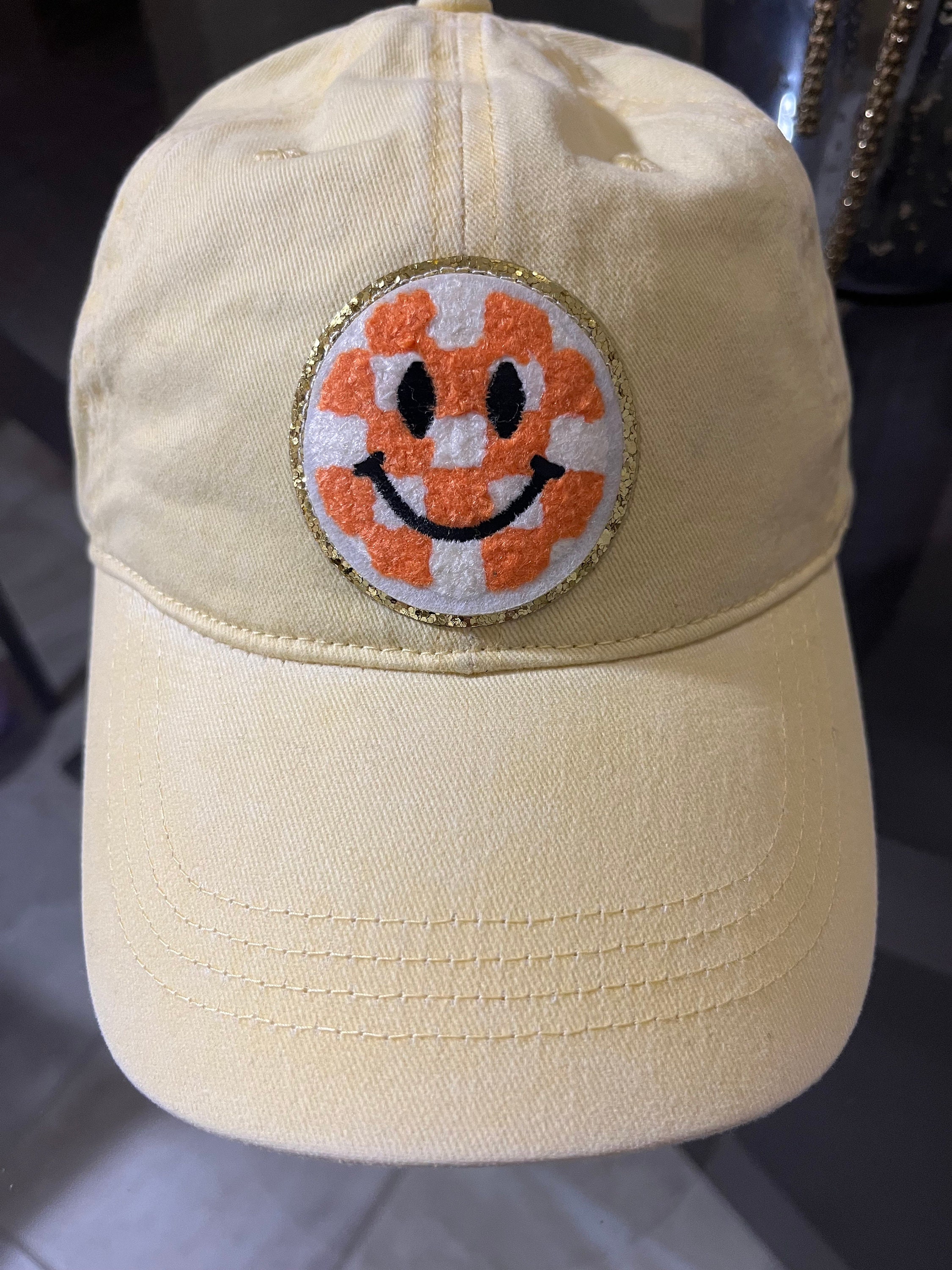 Groovy Happy Face Hat Yellow Groovy Hat Smiley Face Hat Hat Orange ...
