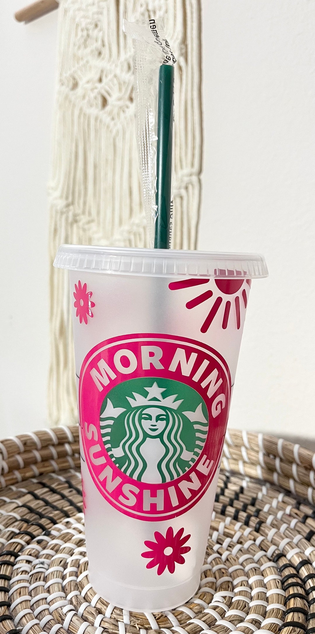 SB Morning Sunshine Cold Cup. Retro Cold Cup. 24 Oz Flowers and Suns ...