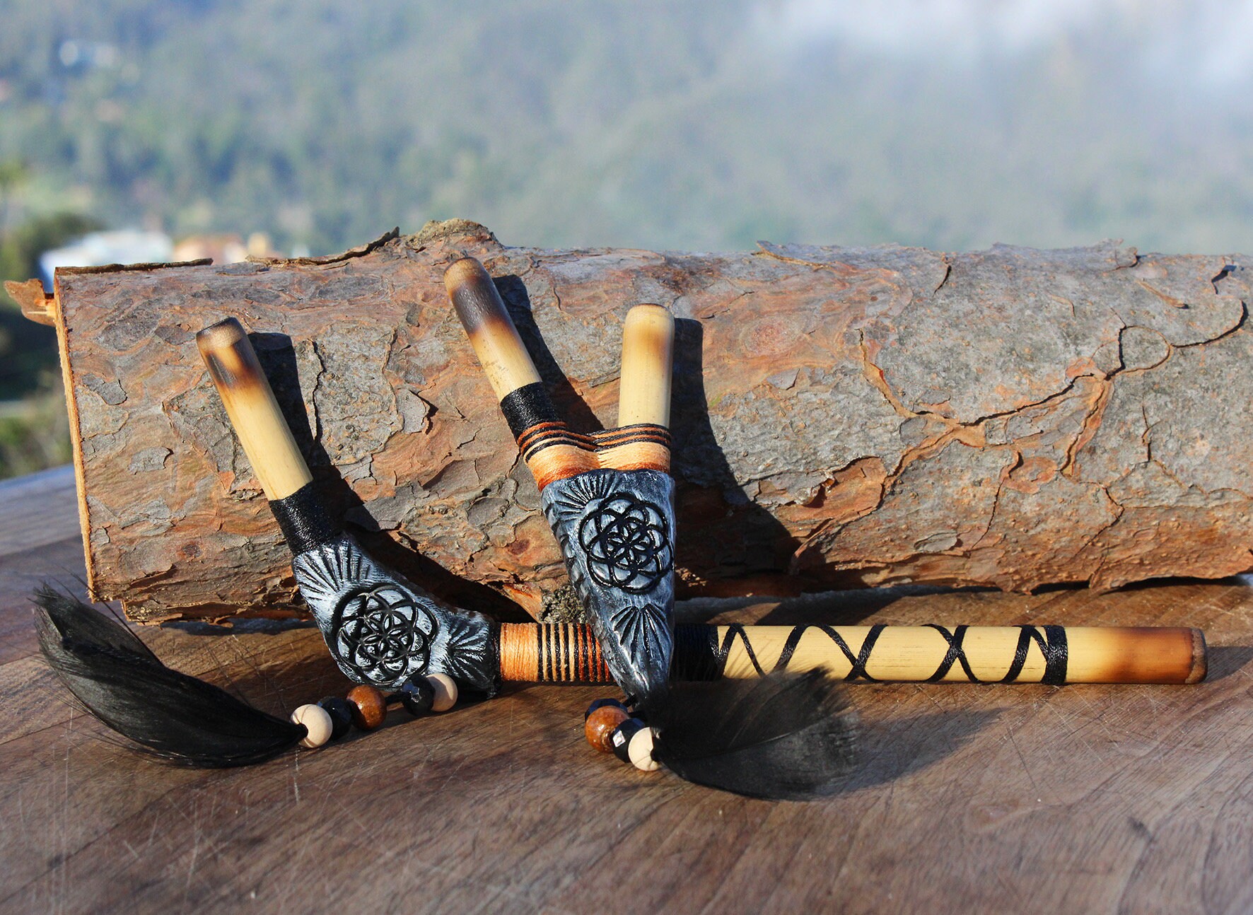 Hand Made KURIPE TEPI Set / Shamanic bamboo Snuff Applicator / Self ...