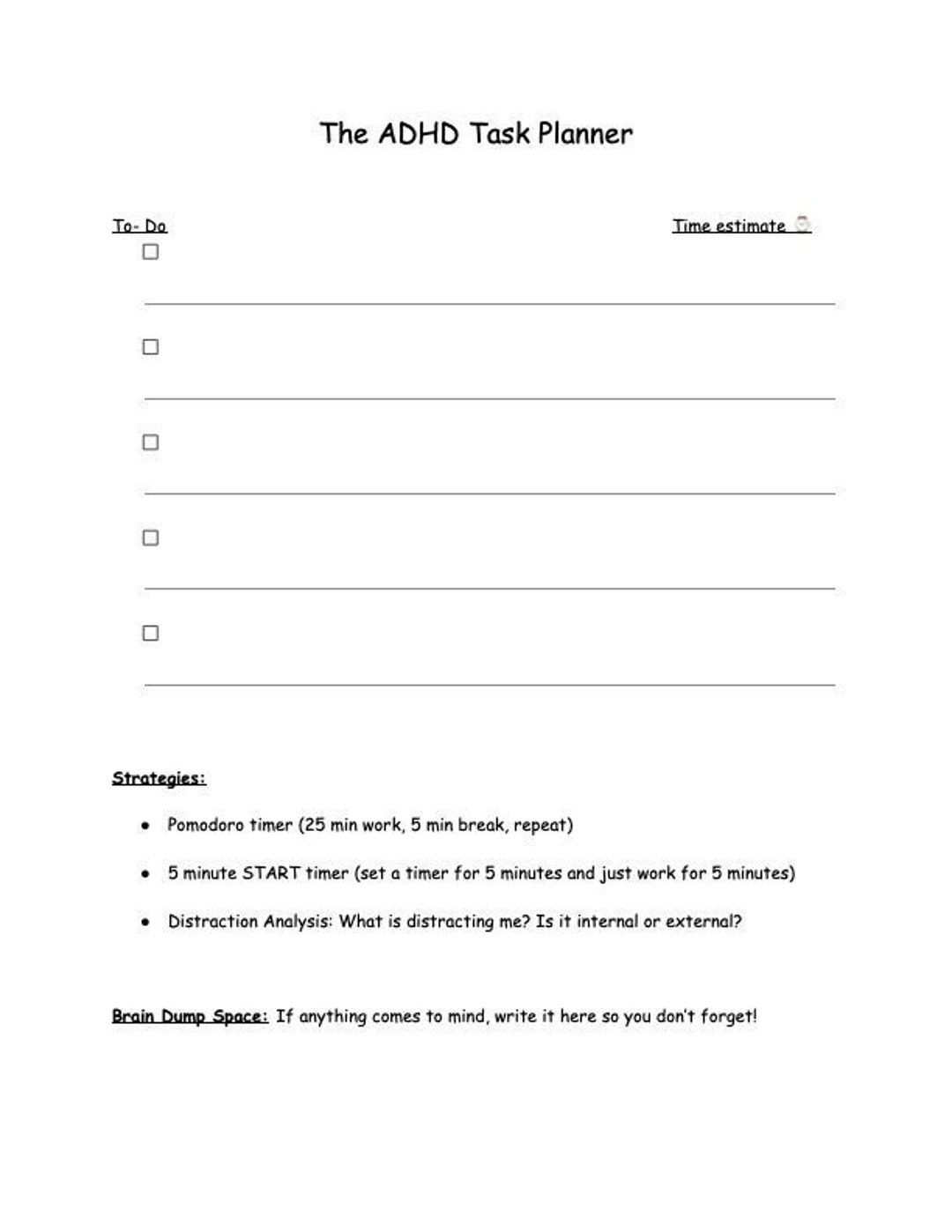 The Task Planner- ADHD, Executive Function, Planning, Productivity ...