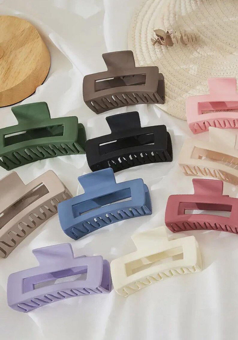 Beige Rectangular Claw Clip - Etsy