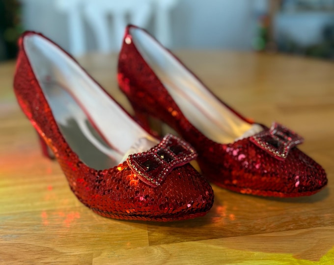 Custom Ruby Sequin Heels - Etsy