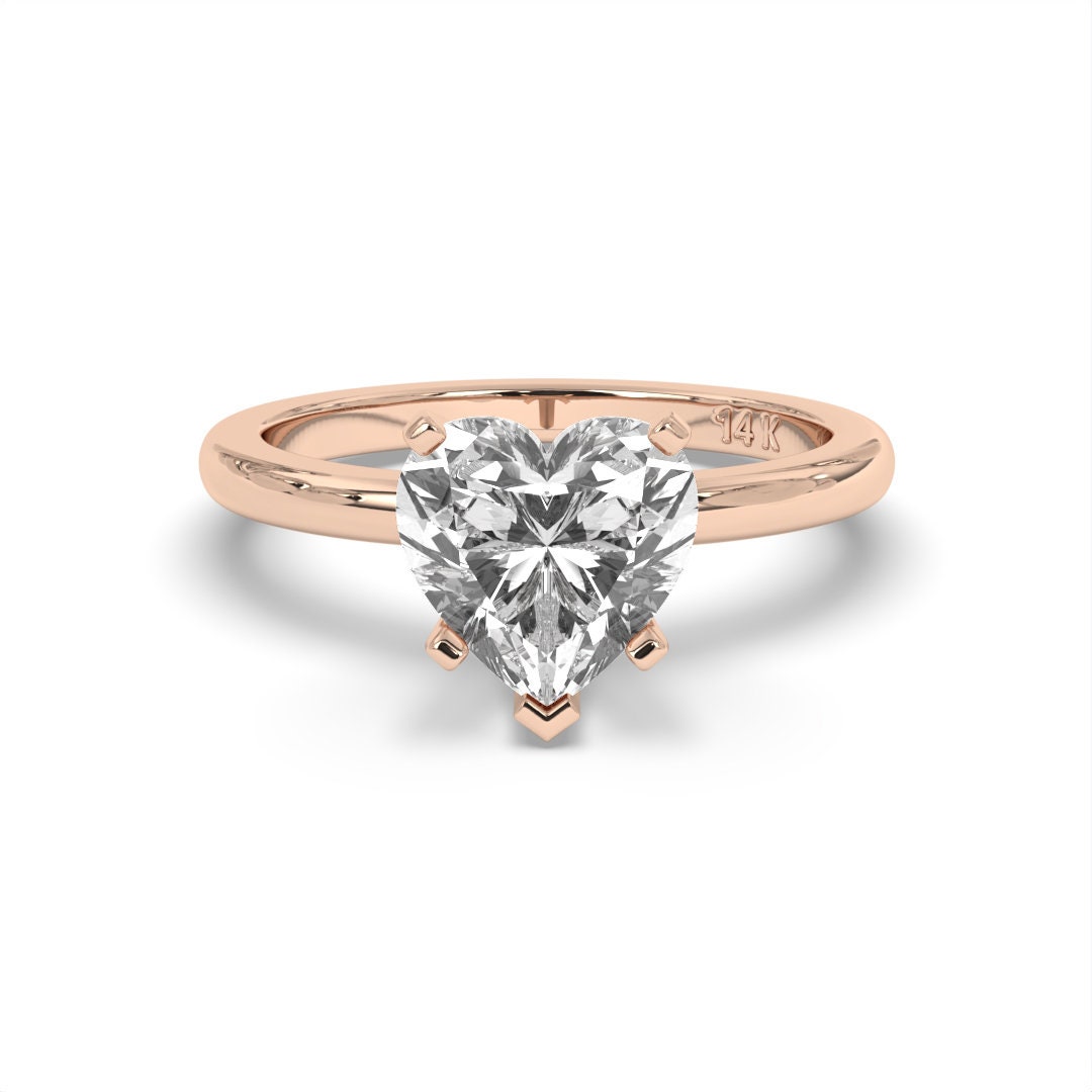 1.5CT Heart Cut Solitaire Near Colorless F-G Color With VS/ SI Clarity ...