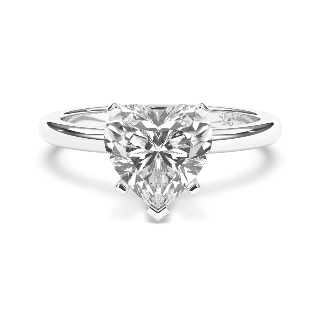 1 CT Heart Cut Solitaire G-H Color With SI Clarity Natural Diamond ...