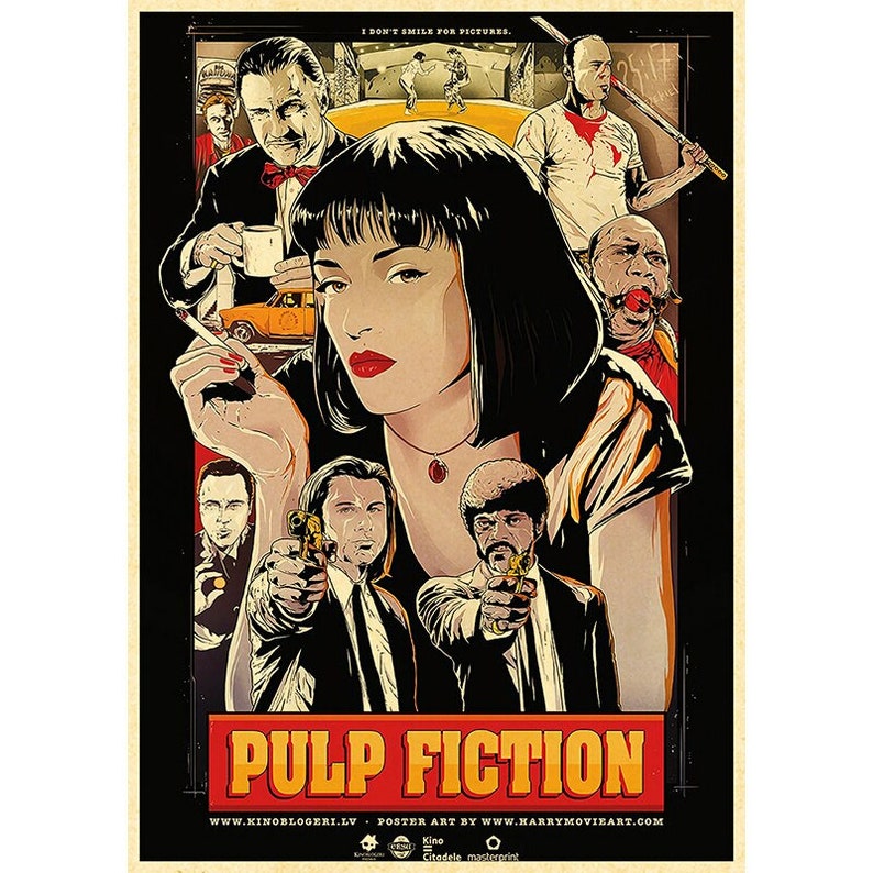 Classic Movie Poster Pulp Fiction Kraft Paper Vintage Posters for Home ...