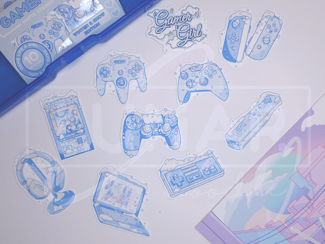 Snowy Gamer Girl Sticker Pack 10 Matte Stickers - Etsy