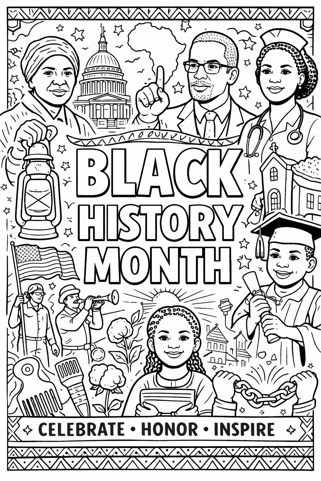 Black History Month Coloring Pages for Kids | Printable Classroom ...