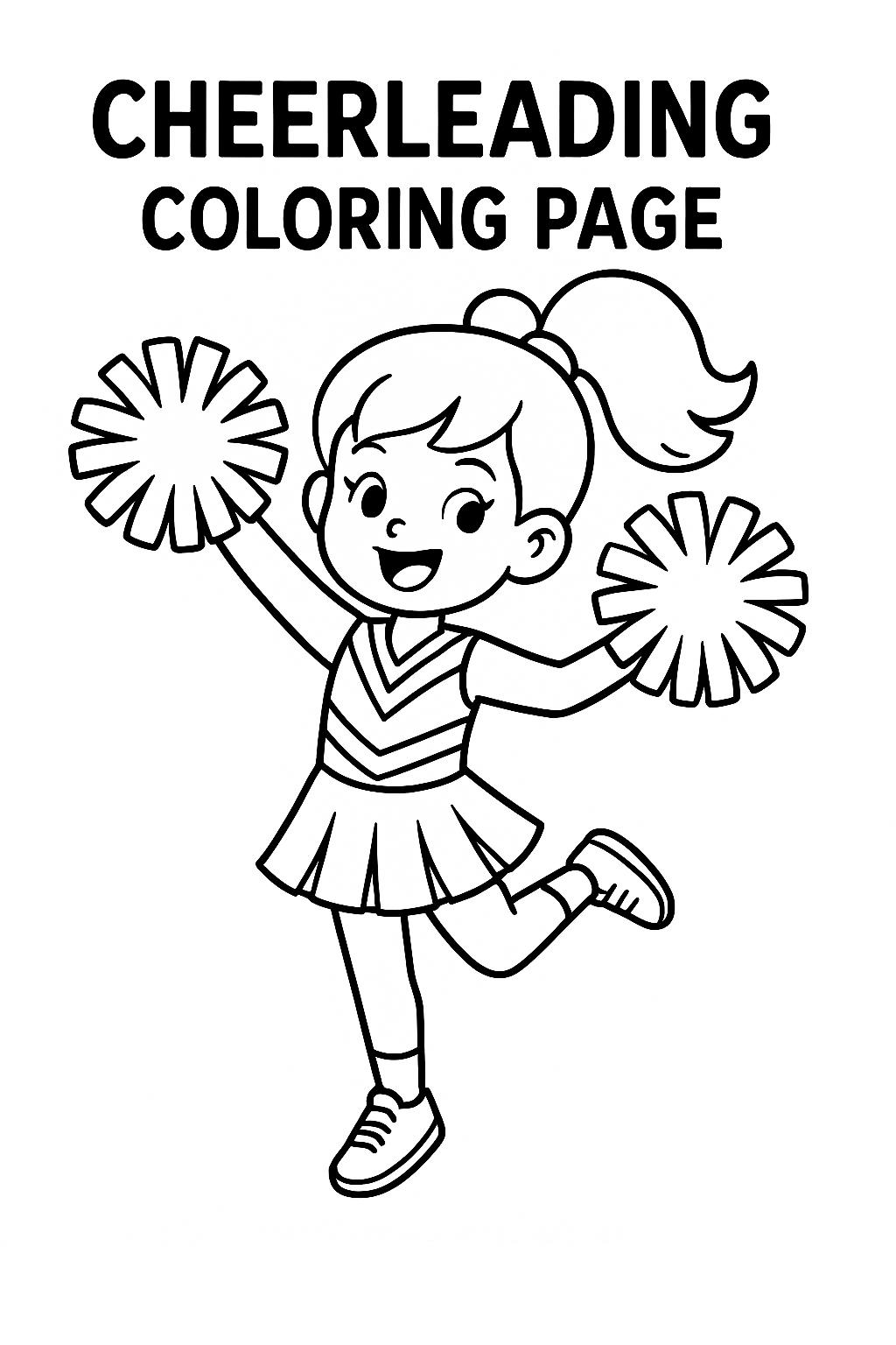Sports Spirit Coloring Page Bundle – Football, Cheerleading & Combo ...
