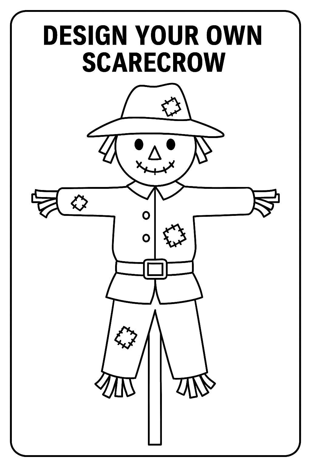 Build Your Own Scarecrow – Fall Coloring Pages, Printable Craft (PDF ...
