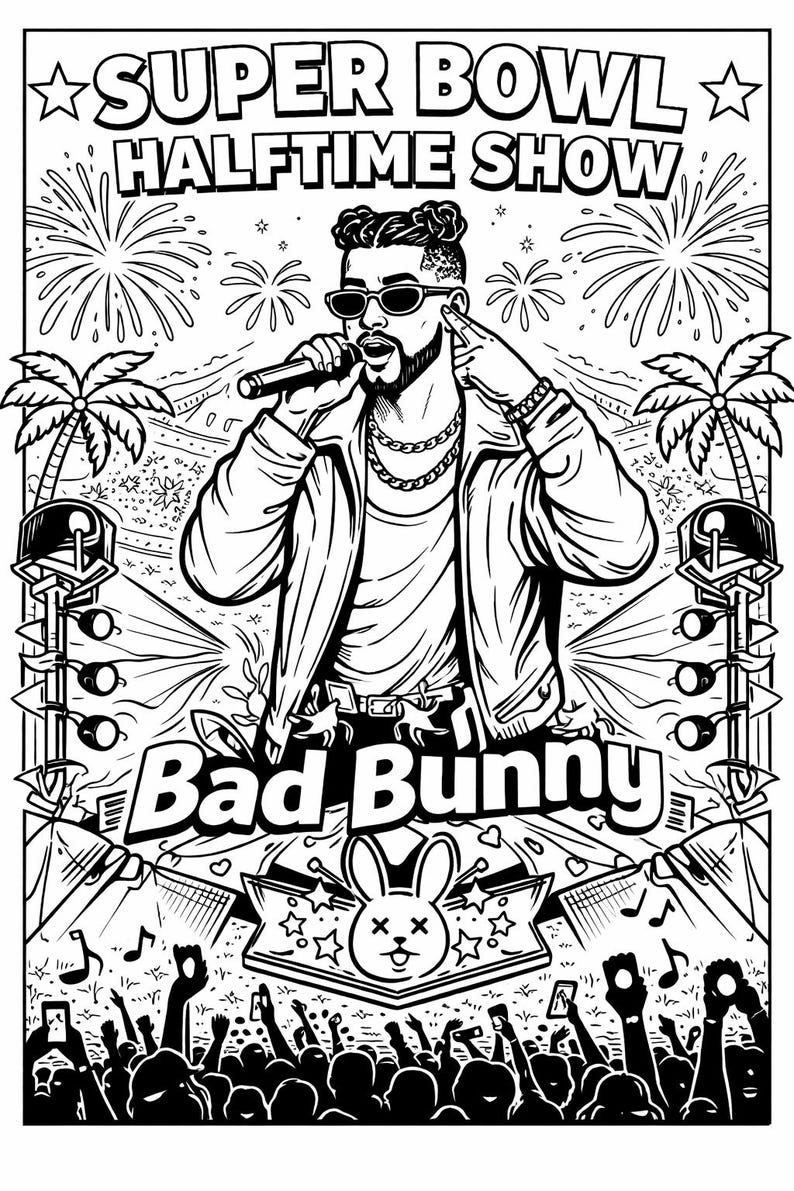 Super Bowl 2026 Coloring Pages Bundle | Football Party Printables ...