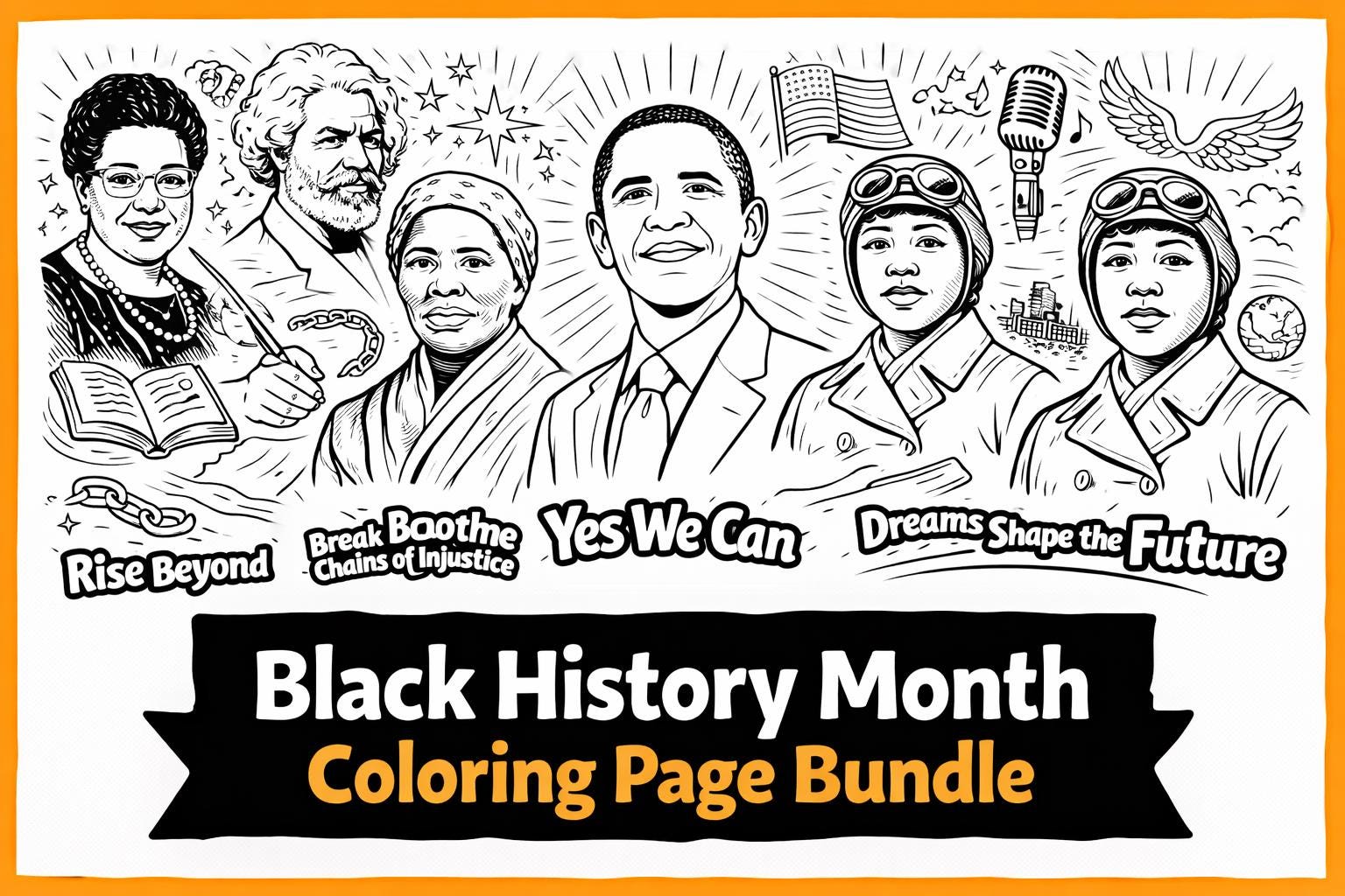 Black History Leaders Coloring Pages | Classroom Activity (digital ...