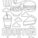 Houston Coloring Pages, Printable Bundle, H-town Landmarks, Food ...