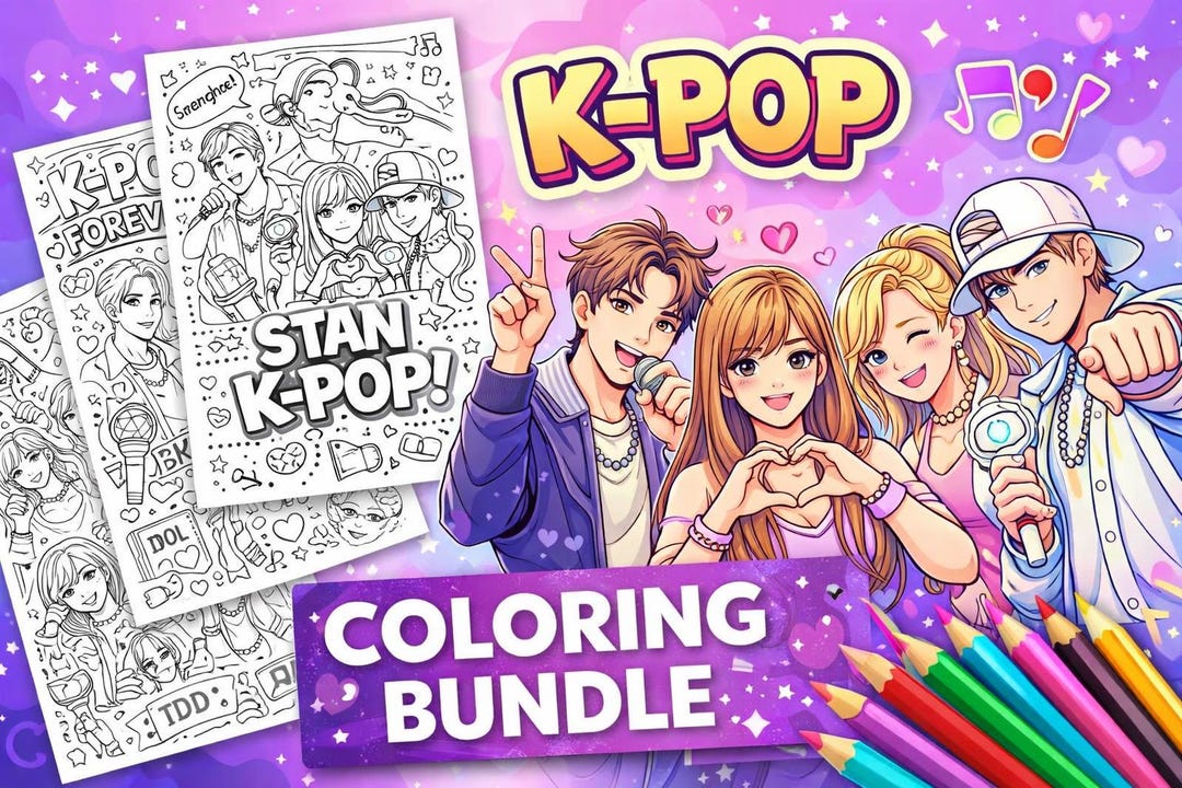 K-pop Idol Coloring Pages | Concert Fan Art (digital Download) - Etsy
