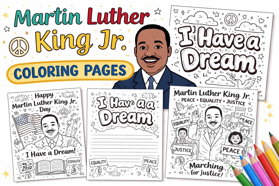 Martin Luther King Jr Coloring Pages for Kids | MLK Day Activities | I ...