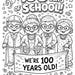 100 Days of School Coloring Pages for Kids | Fun 100th Day School ...