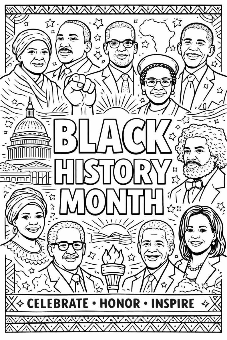 Black History Month Coloring Pages for Kids | Printable Classroom ...