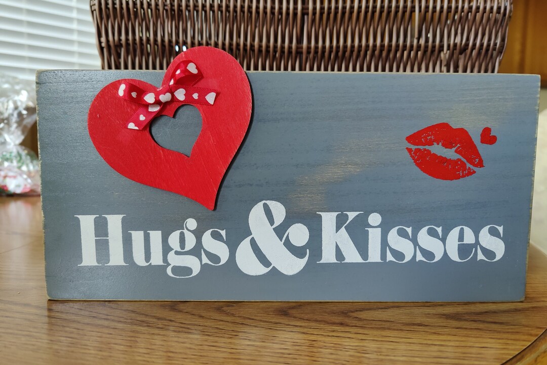 Hugs & Kisses Wood Block - Etsy