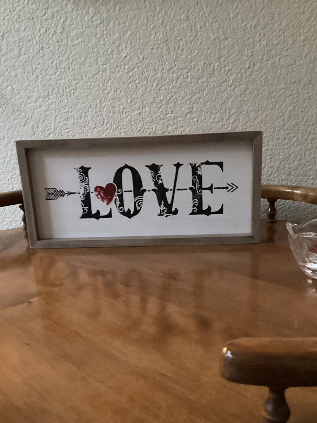 2 Sided Box Frame LOVE and Welcome Sign - Etsy