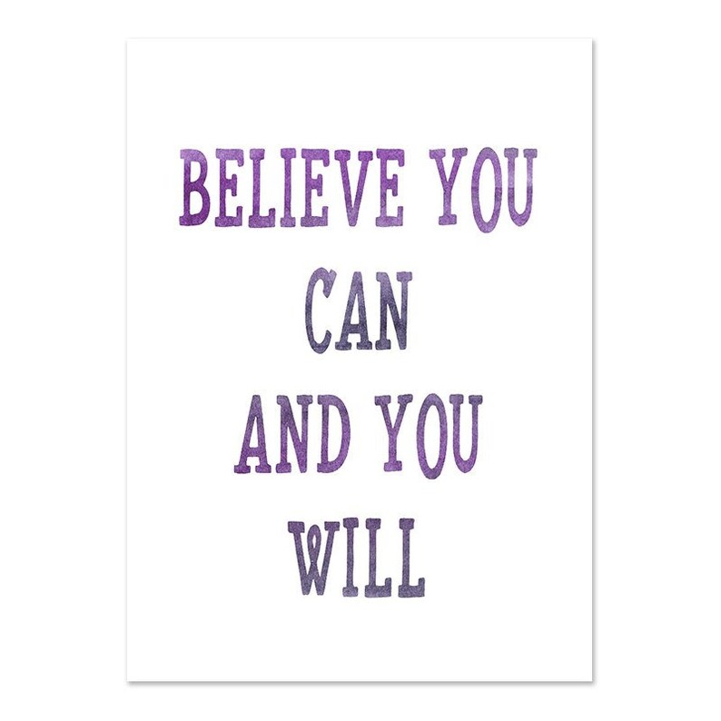 Inspirational Quotes Watercolor Art Bundle Poster Phrase Print Canvas ...