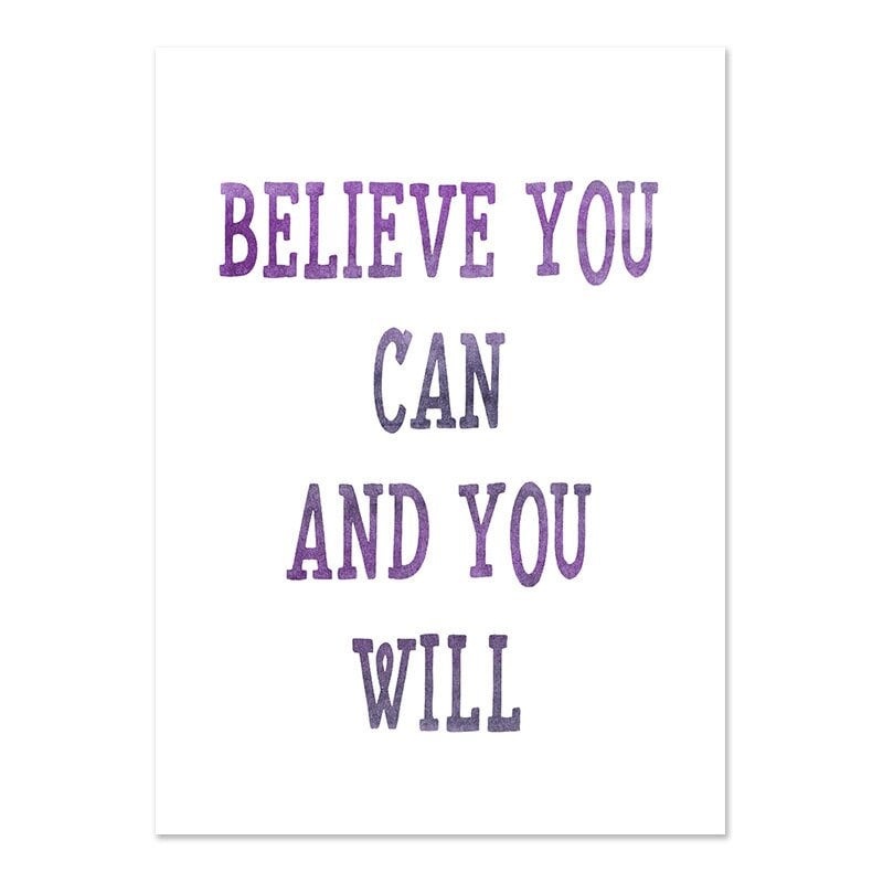 Inspirational Quotes Watercolor Art Bundle Poster Phrase Print Canvas ...