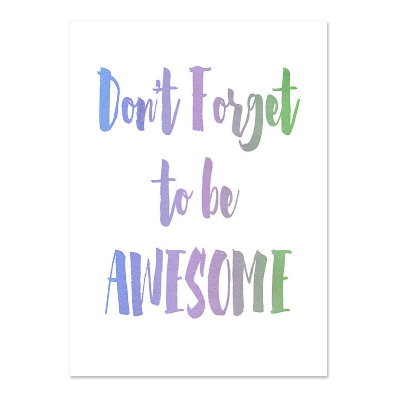 Inspirational Quotes Watercolor Art Bundle Poster Phrase Print Canvas ...