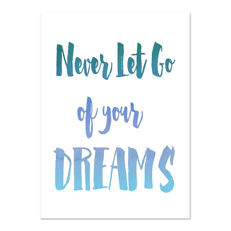 Inspirational Quotes Watercolor Art Bundle Poster Phrase Print Canvas ...