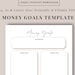 Money Goals Template, Financial Goals, Goal Template, Goal Tracking ...