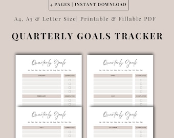 Monthly Goal Tracker, Goal Template, Goal Tracking, Goal Setting ...