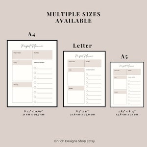 Project Management Templates Bundle, Project Planner Template, Project ...