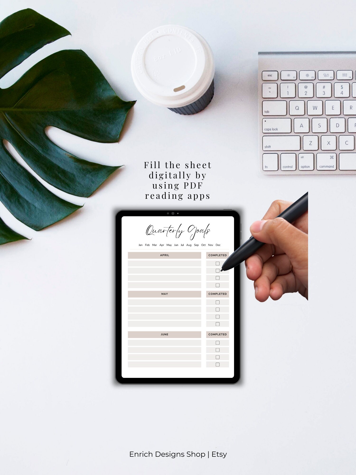 Quarterly Goal Tracker, Goal Template, Goal Tracking, Goal Setting ...
