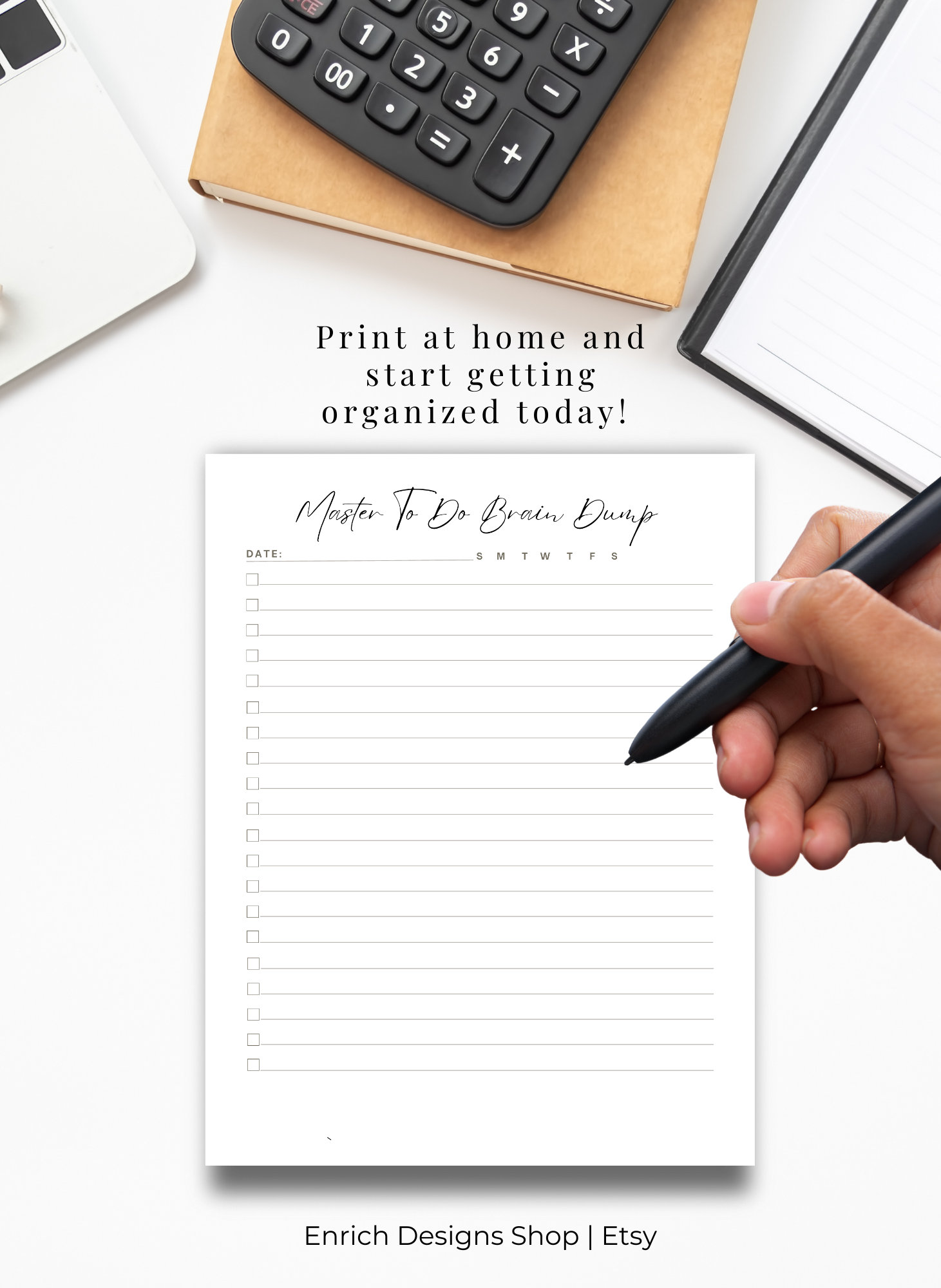 Master to Do List, Brain Dump List, to Do List, Daily to Do List ...