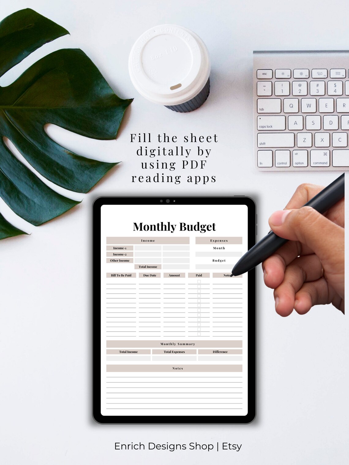 Simple Monthly Budget Template Printable | Budgeting | Budget Tracker ...