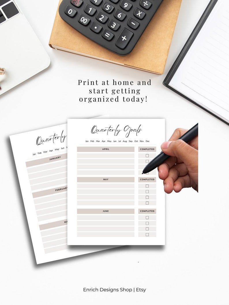 Quarterly Goal Tracker, Goal Template, Goal Tracking, Goal Setting ...