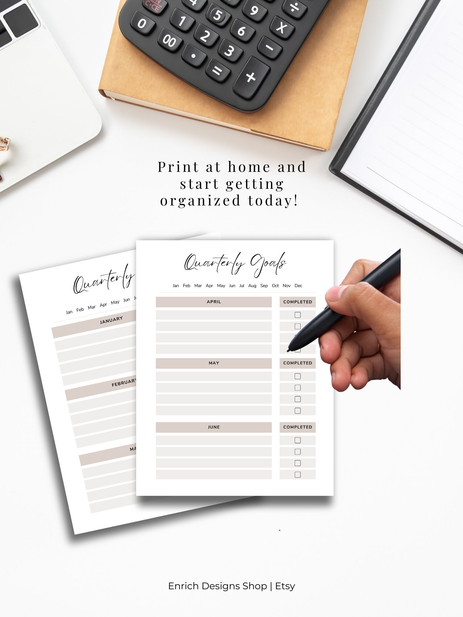 Quarterly Goal Tracker, Goal Template, Goal Tracking, Goal Setting ...