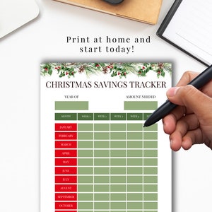 Christmas Savings Tracker Printable | Saving Money | Savings Challenge ...