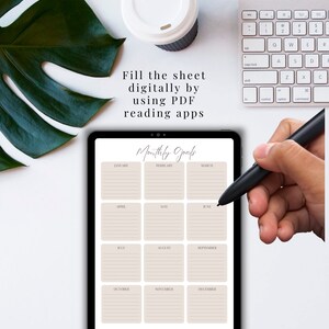 Monthly Goal Tracker, Goal Template, Goal Tracking, Goal Setting ...