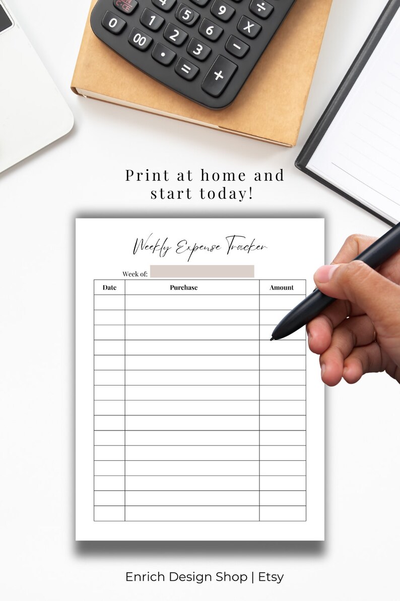 Weekly Spending Tracker, Expense Tracker, Expense Tracker Printable ...