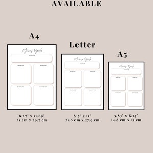 Money Goals Template, Financial Goals, Goal Template, Goal Tracking ...