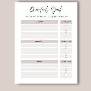 Quarterly Goal Tracker, Goal Template, Goal Tracking, Goal Setting ...