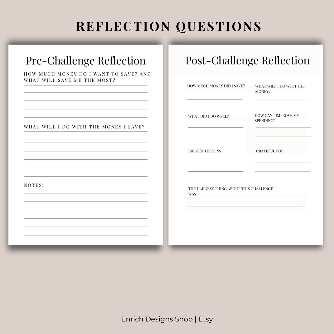 No Spend Challenge Workbook No Spend Month Financial Freedom Savings ...