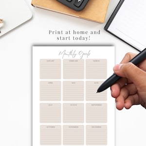 Monthly Goal Tracker, Goal Template, Goal Tracking, Goal Setting ...