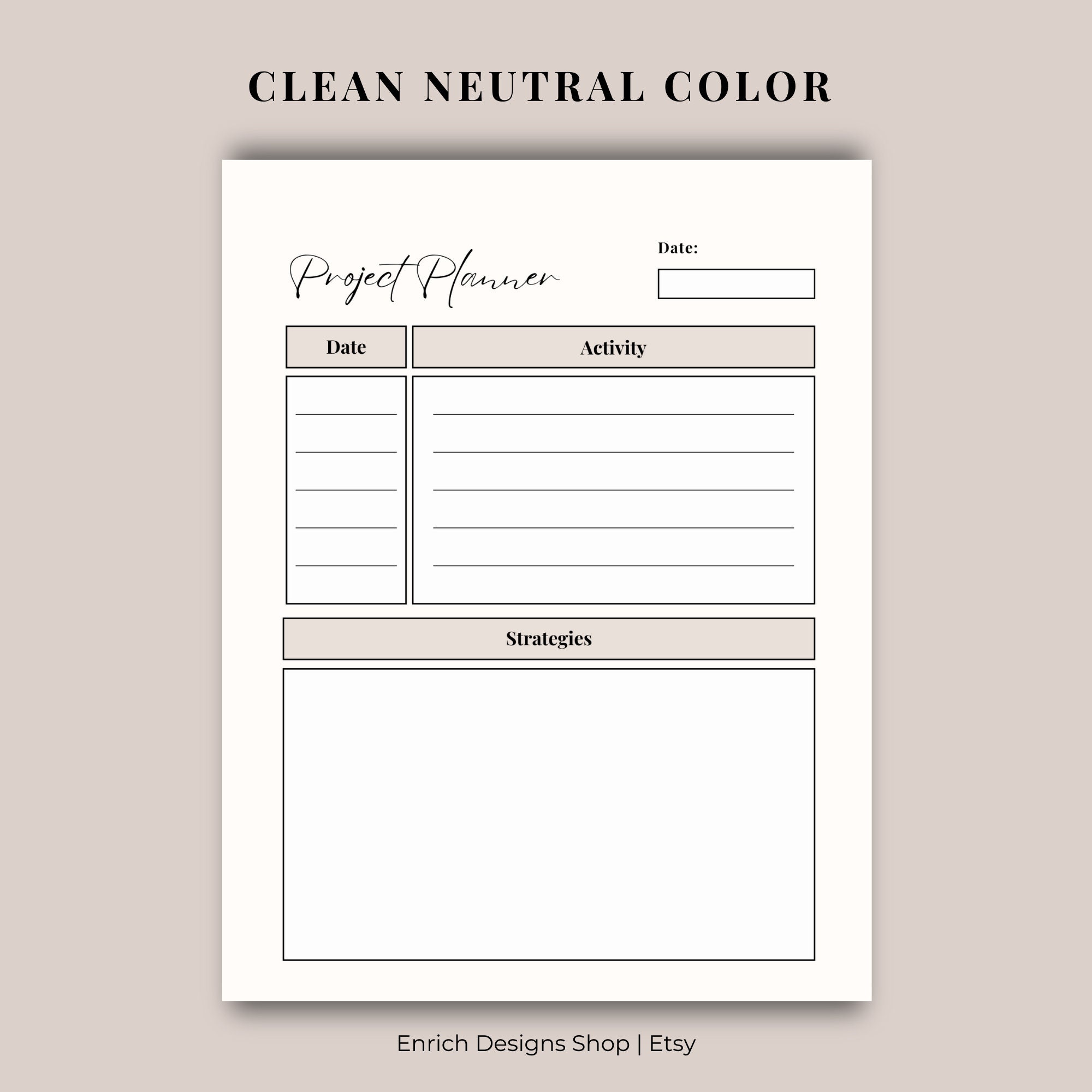 Project Management Templates Bundle, Project Planner Template, Project ...